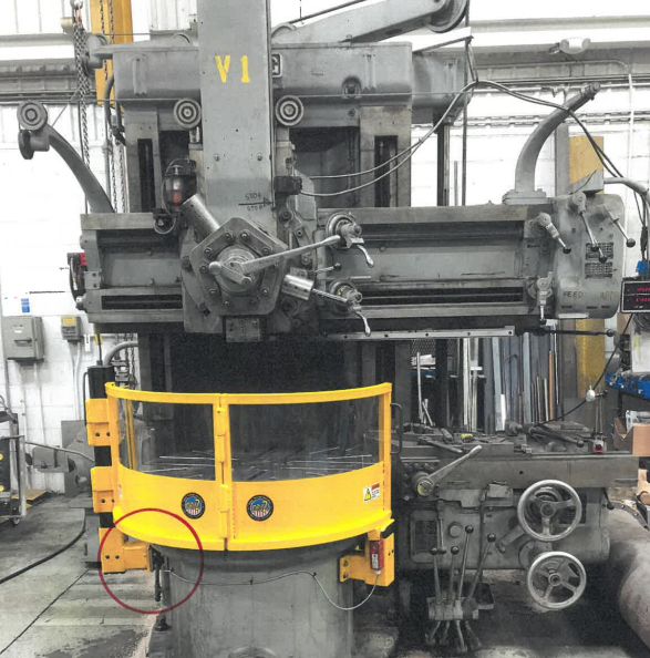 VTL Vertical Turning Lathe Guard Side Swing Opening - Odiz Safety LLC